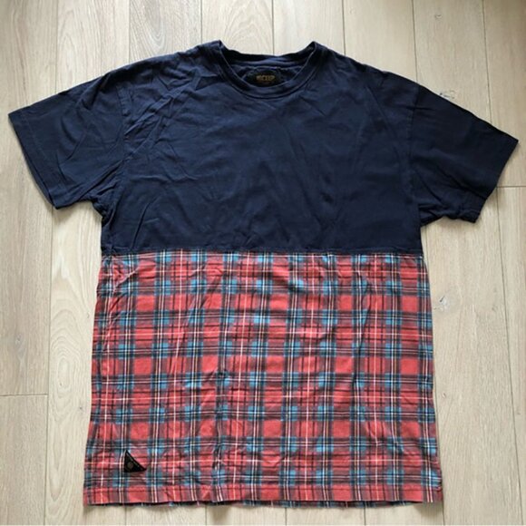10.Deep | Shirts | Deep Navy Blue And Red Checkered Tshirt Embroidered ...